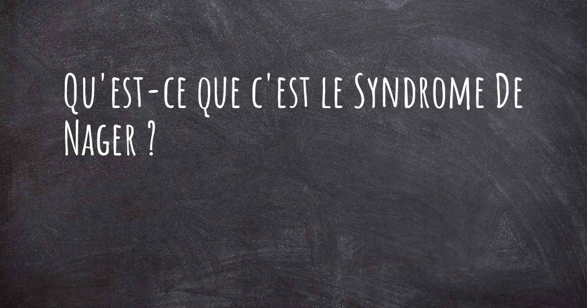 Qu'est-ce que c'est le Syndrome De Nager