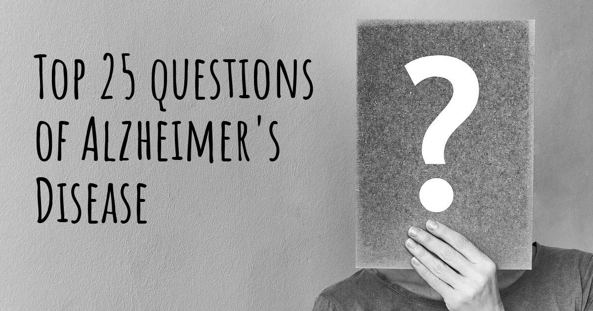 Alzheimer's Disease top 25 questions - Alzheimer's Disease Map ...